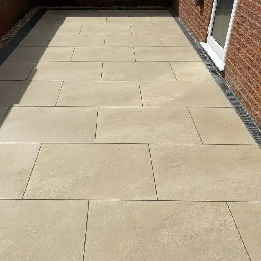 Cream Beige Porcelain Paving Slabs - Ash | Paving Slabs Direct