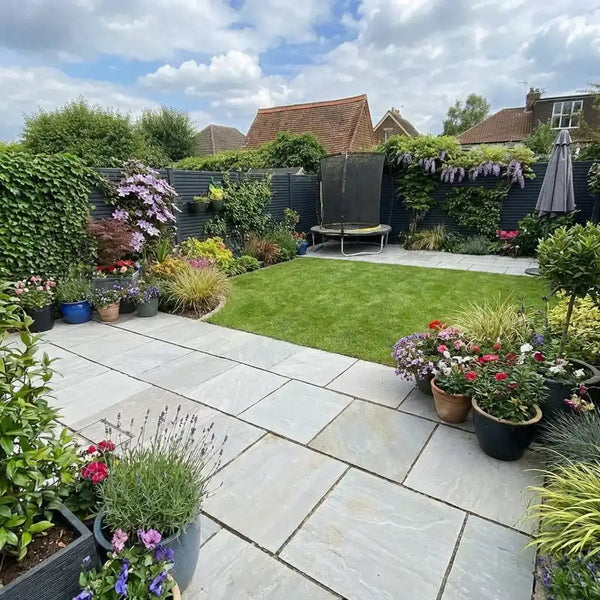 Kandla Grey Indian Sandstone Paving Light Grey 600 x 600 | Paving Slabs ...