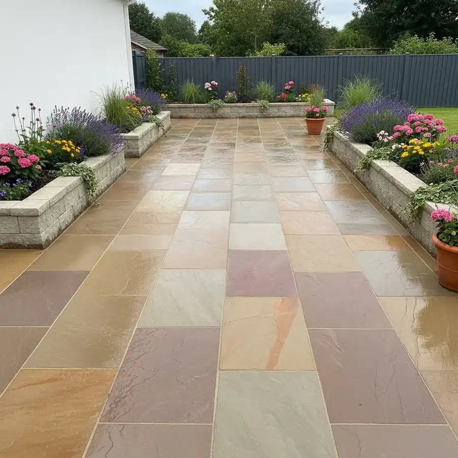 Rippon Buff Indian Sandstone Paving 900 x 600 | Paving Slabs Direct
