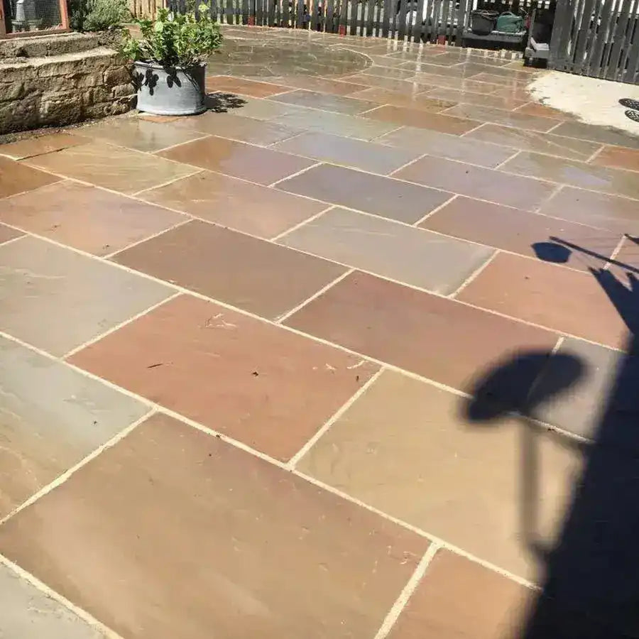 Autumn Brown Indian Sandstone Paving 900 x 600 | Paving Slabs Direct