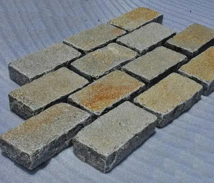 Tandur Yellow Limestone Setts 200 x 100 – Antique Tumbled | Paving ...